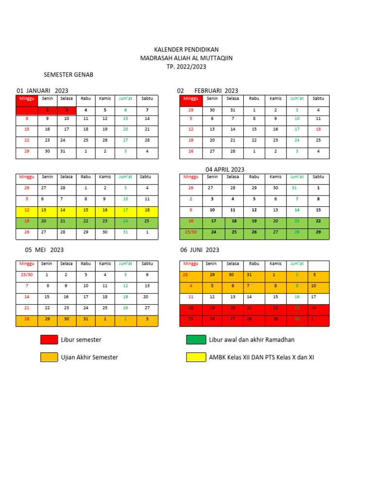 Kalender Pendidikan | PDF