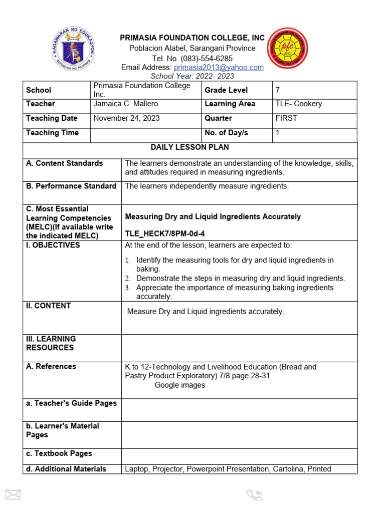 Lp Grd 7 Cookery Pdf