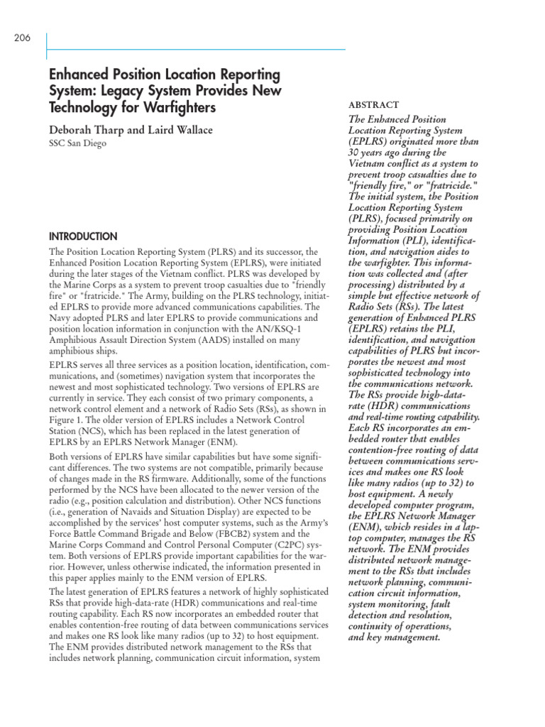 EPLRS | PDF | Computer Network | Marine Air Ground Task Force
