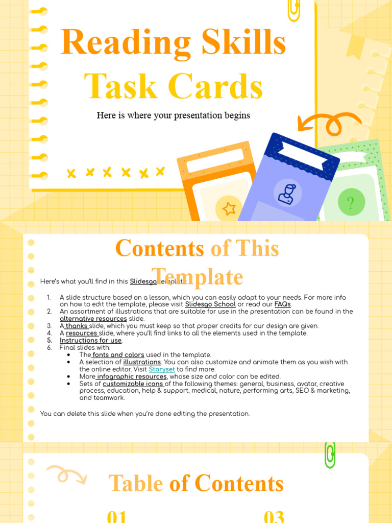 Reading Skills Task Cards by Slidesgo | PDF | Solar System | Planets