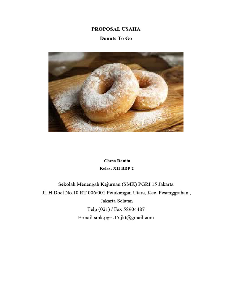 Proposal Usaha Donat | PDF