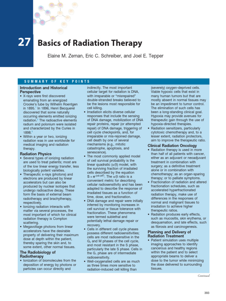 Basics of Radiation Therapy | PDF | Radiation Therapy | Electron