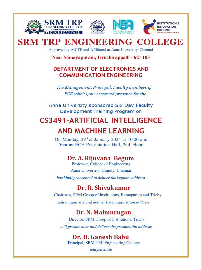 ECE-Invitation - FDTP UPDATED | Download Free PDF | Engineering