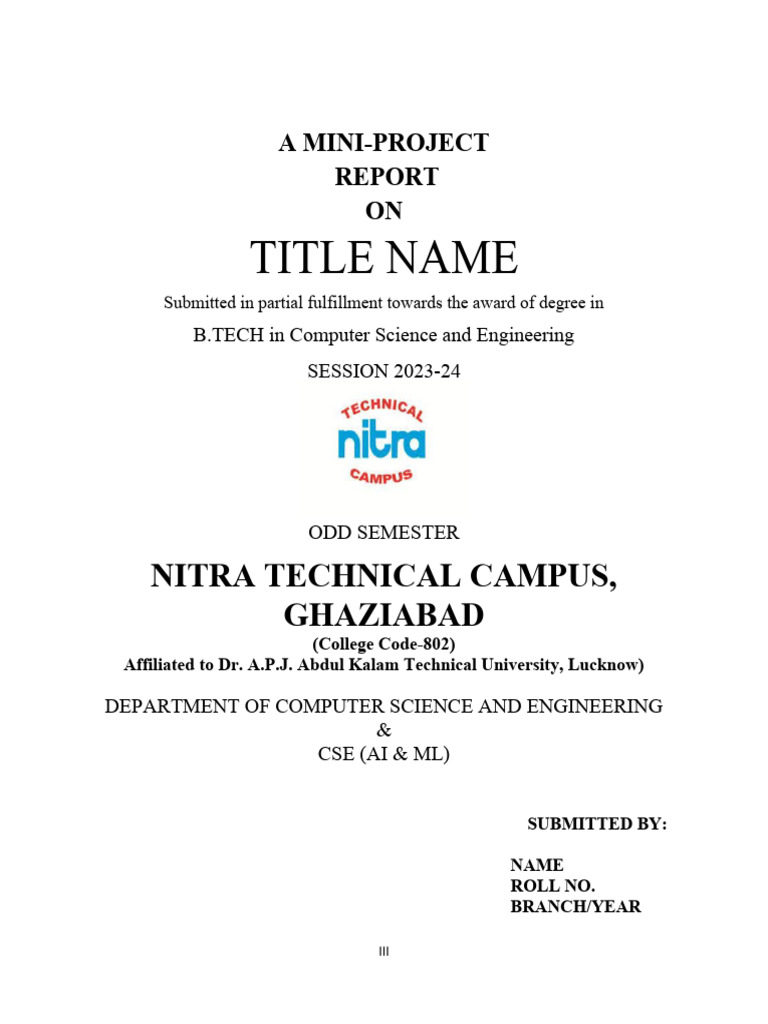 Mini Project | PDF | Thesis | Science