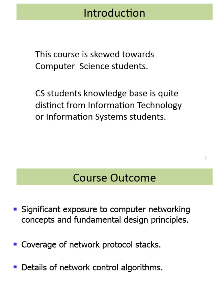 Lecture 1 Introduction | PDF | Video | Osi Model