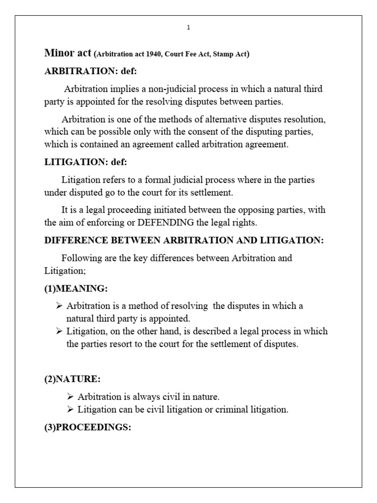 Arbitration Act | PDF | Arbitration | Lawsuit
