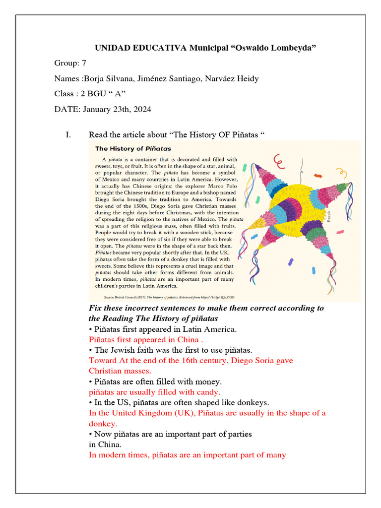 History and Significance of Piñatas | PDF | History | Lifestyle