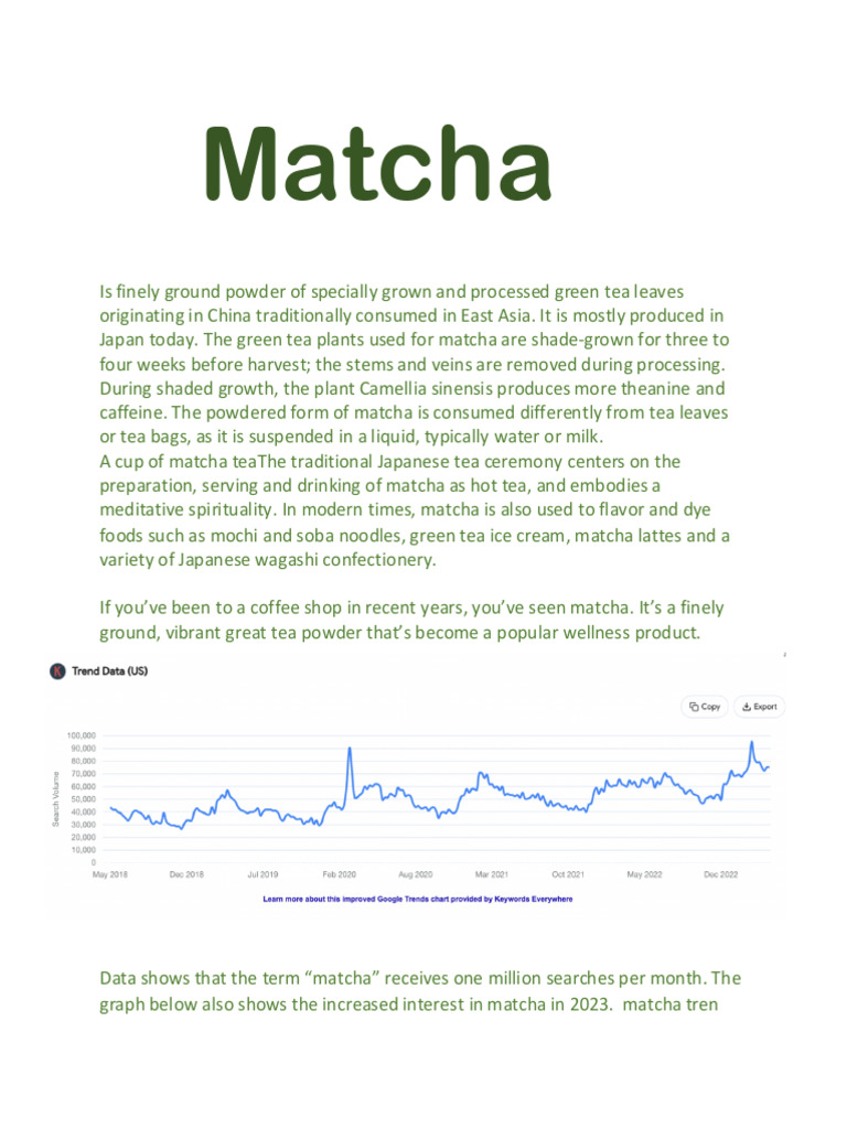 Matcha | PDF | Pricing | Drink