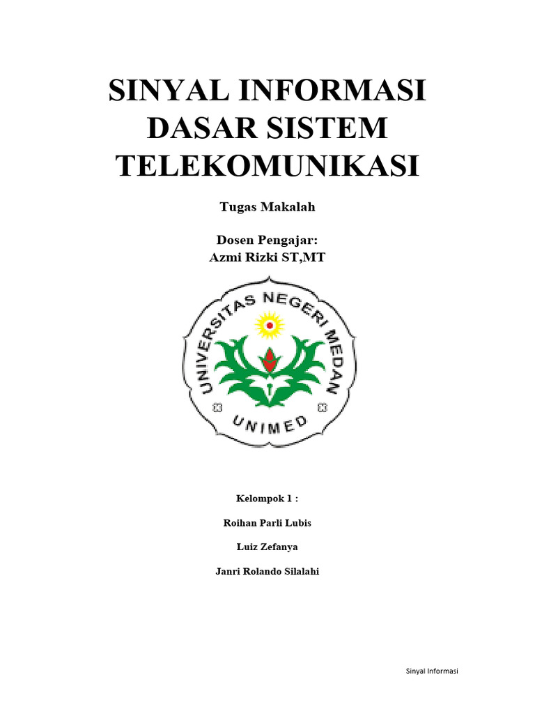 Sinyal Informasi Dasar Sistem Telekomunikasi | PDF Sinyal Informasi Dasar Sistem Telekomunikasi | PDF