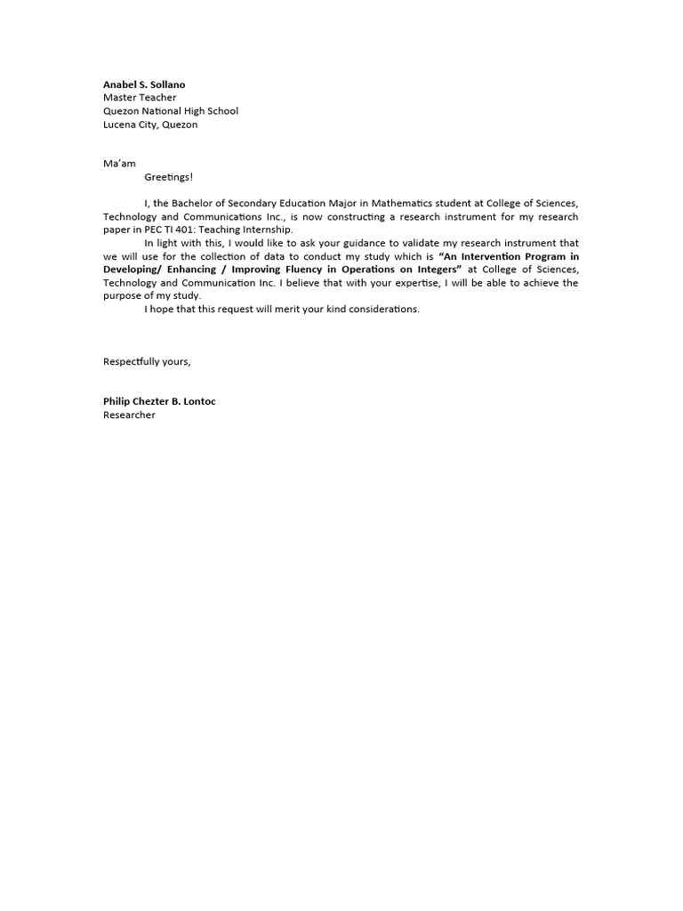 Validation Letter | PDF