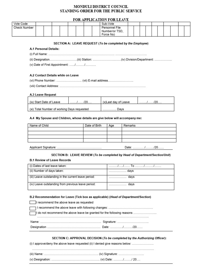 Leave Application Form Guidelines | PDF | Justice | Crime & Violence