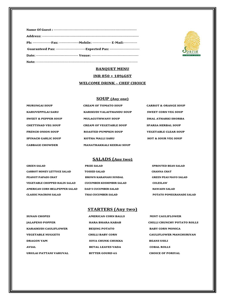 BQT Menu 1 | PDF | Salad | Soup