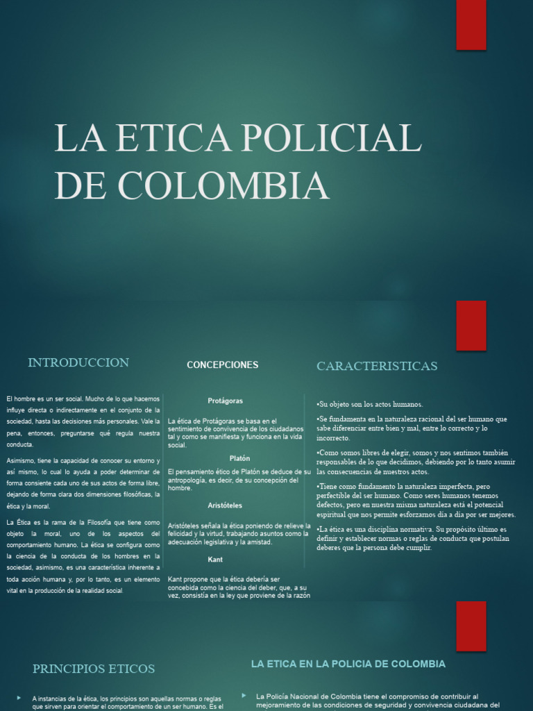 La Etica Policial De Colombia Pdf Policía Moralidad