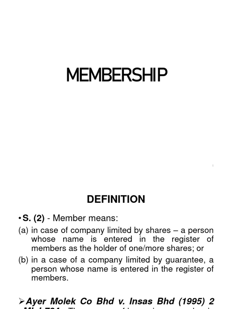 Membership | PDF | Legal Liability | Companies