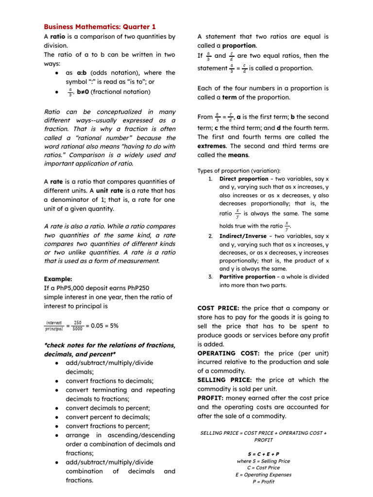 Q1, Bmath | PDF | Ratio | Tax Deduction