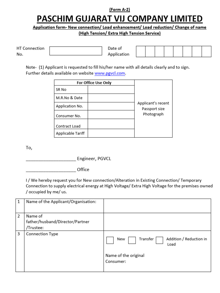 HT Application Form Annexure II | PDF | High Voltage | Voltage