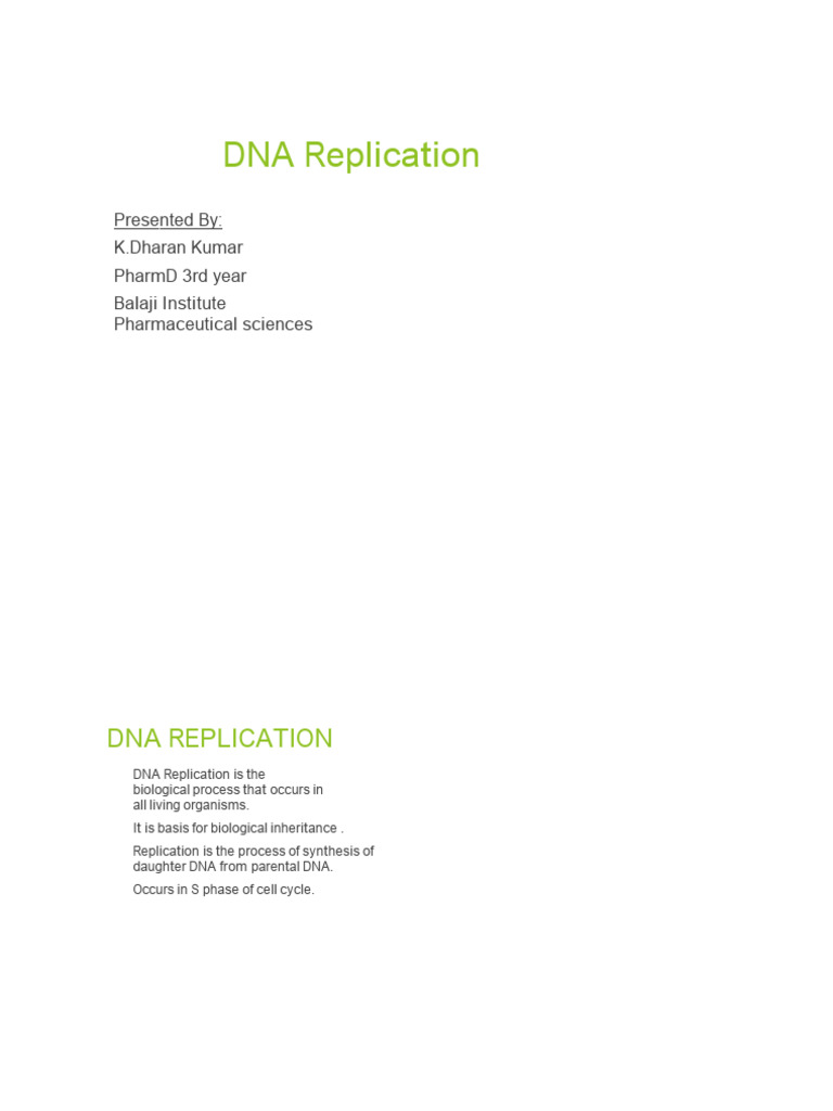 Presentationprint Temp | PDF | Dna Replication | Dna