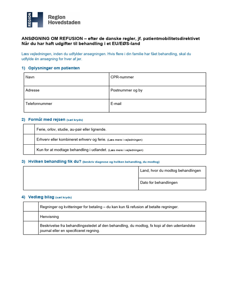 Ansøgning Om Refusion 2 | PDF