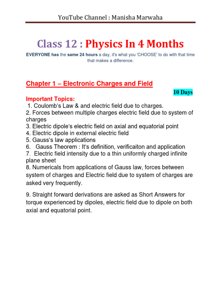 Class 12 Physics 4 Strategy 2022 | PDF | Electromagnetic Induction ...