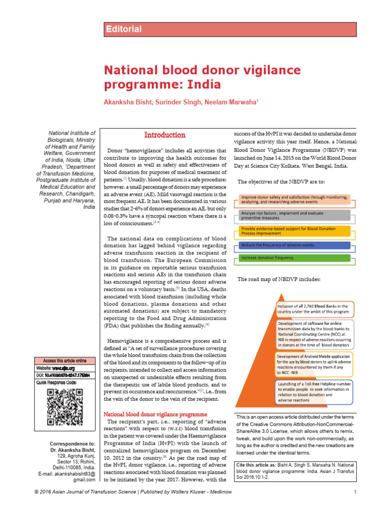 Donor Hemovigilance India | PDF | Blood Donation | Blood Transfusion