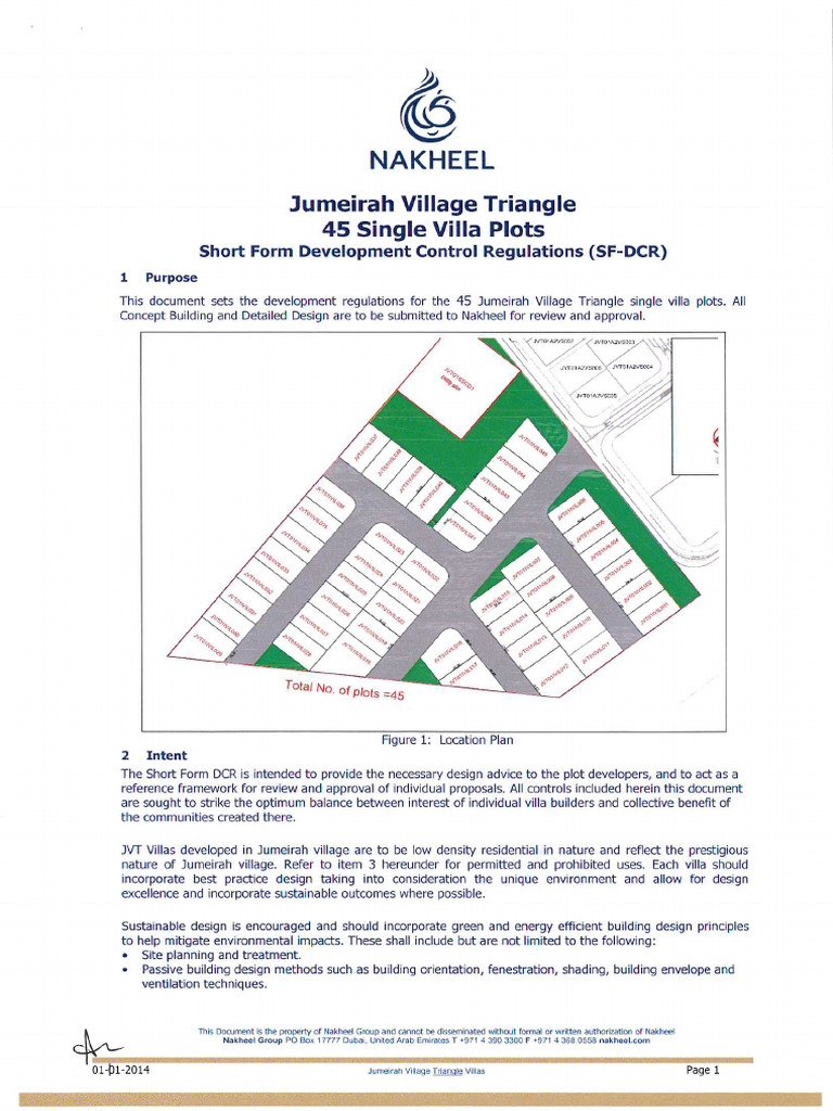 JVT-45 Single Villa Plots - Short Form Development Control Regulation ...