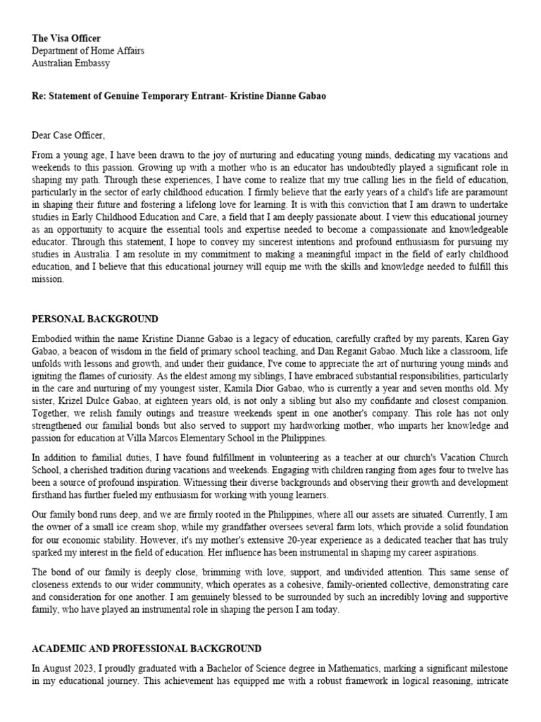 GTE Statement | PDF | Early Childhood Education | Child Development