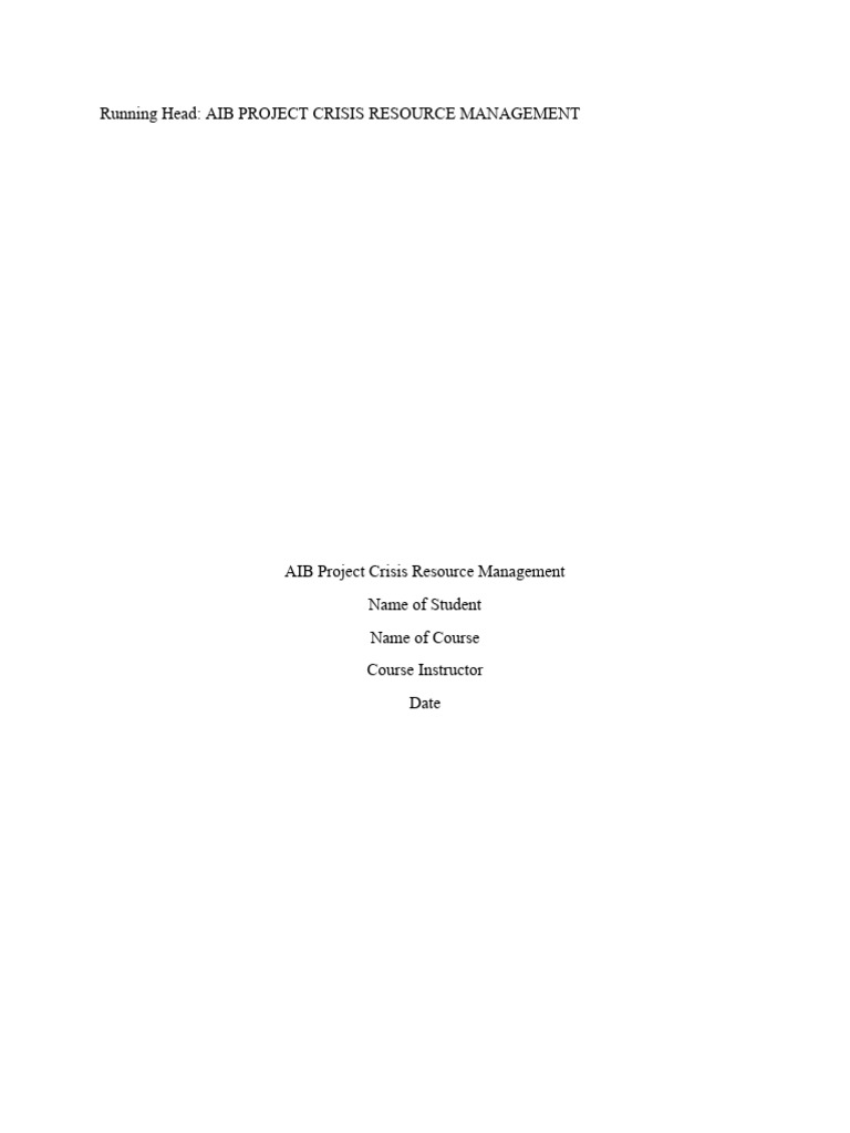 AIB Project Crisis Resource Management - Final | PDF | Patient Safety | Survey Methodology