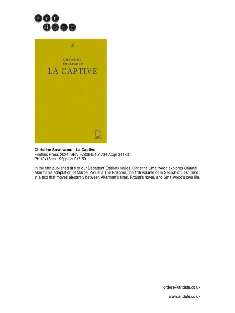 Christine Smallwood La Captive Pdf