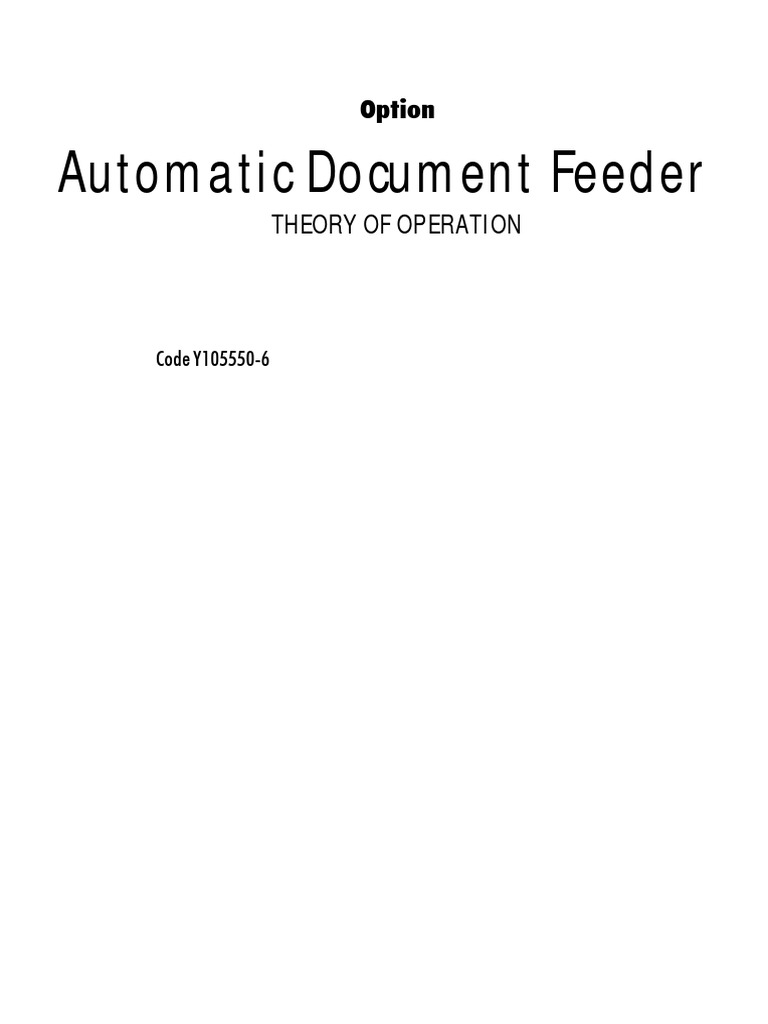 Auto Doc Feeder (Y105550-6) | PDF | Paper | Manufactured Goods
