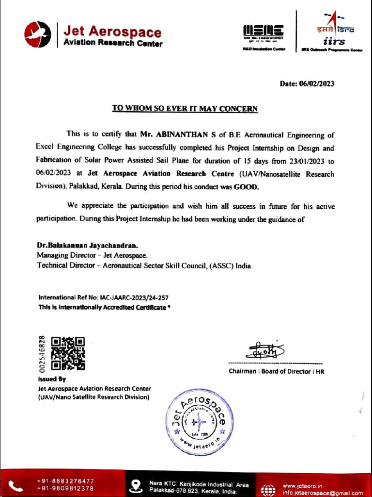 Abinanthan, Gunal, Jeevanandham, Maheswaran | PDF | Aerospace Engineering | Aerospace
