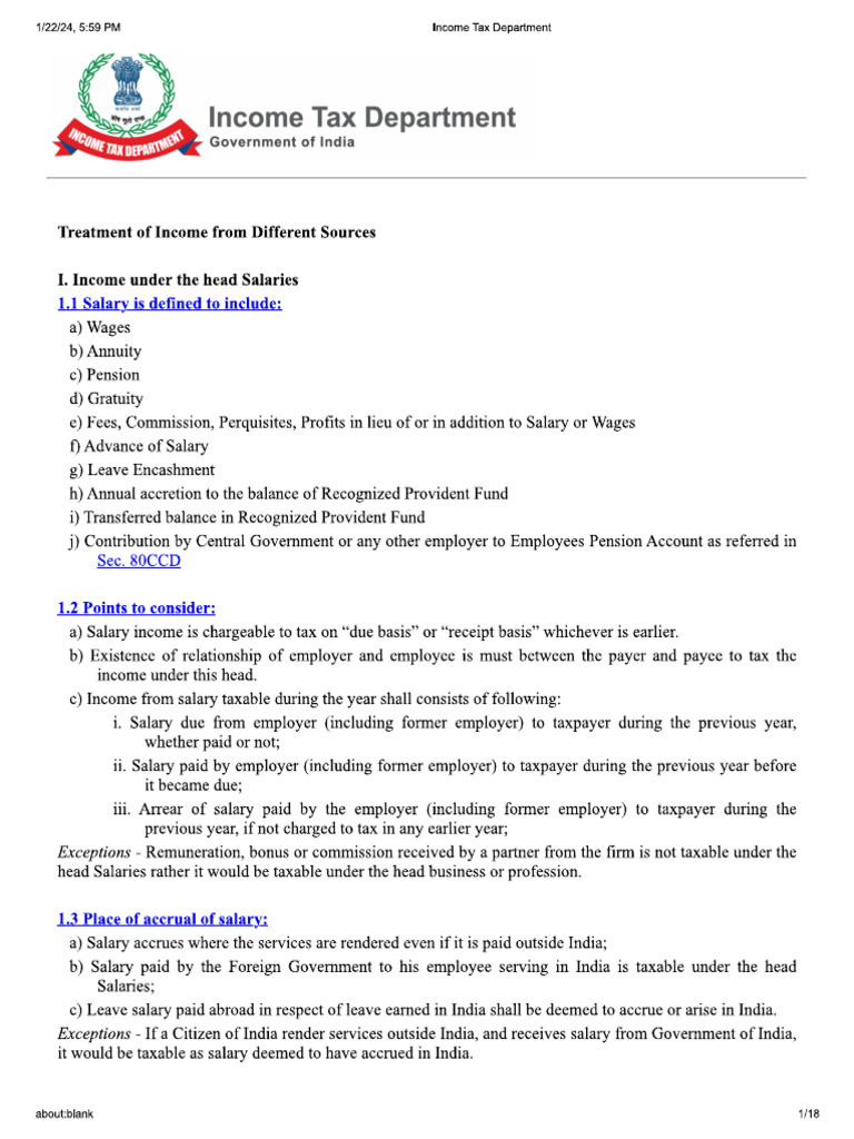 Income From Salaries | PDF