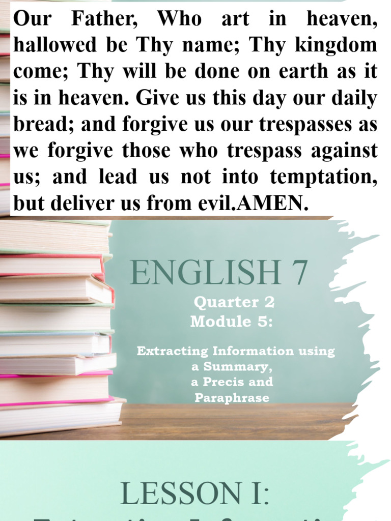 ENGLISH MODULE 4 Lesson 2 FRIDAY | PDF
