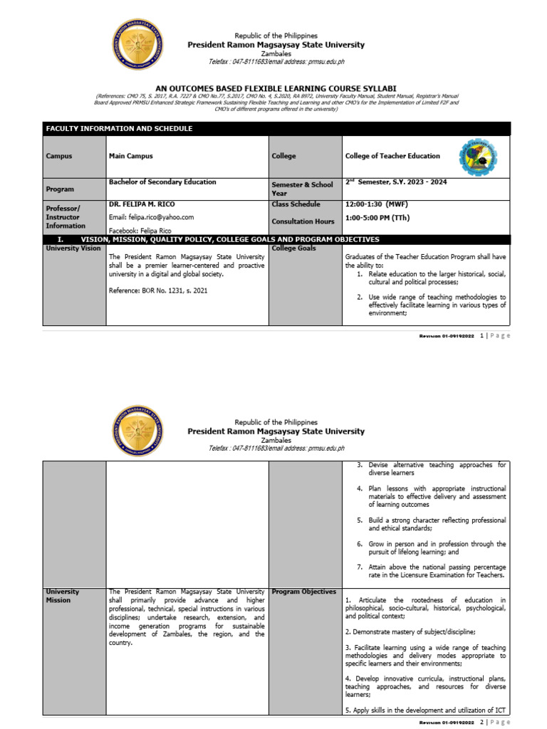 OBE Purposive Communication Math | PDF | Communication | Learning