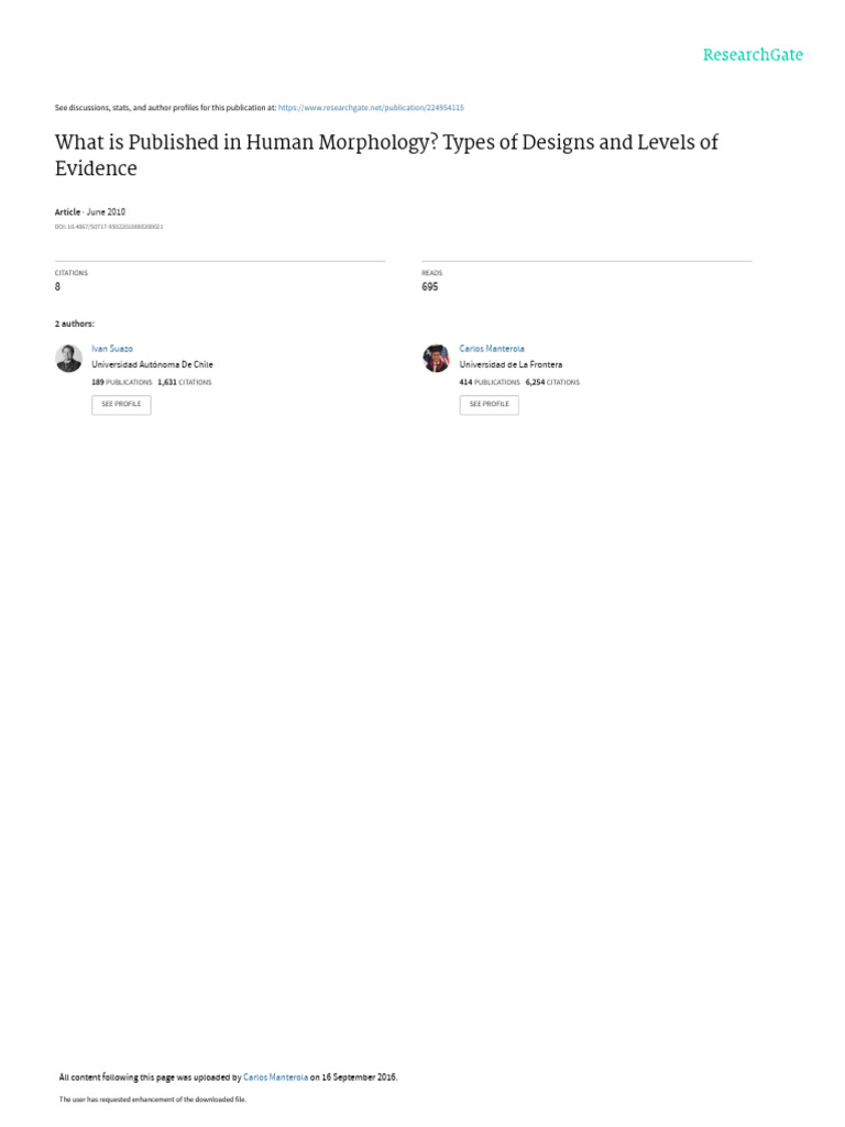 What Is Published in Human Morphology Types of Des | PDF | Cohort Study ...