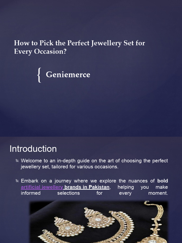 How to Pick the Perfect Jewellery Set | PDF | Jewellery