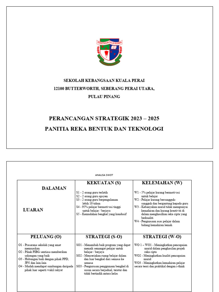Perancangan Strategik Panitia SKKP | PDF