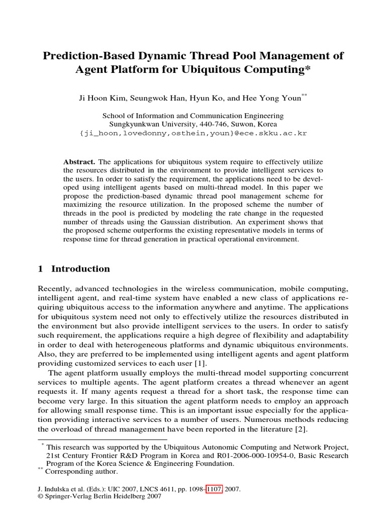 2007 Prediction Agent Based | PDF | Thread (Computing) | Normal Distribution