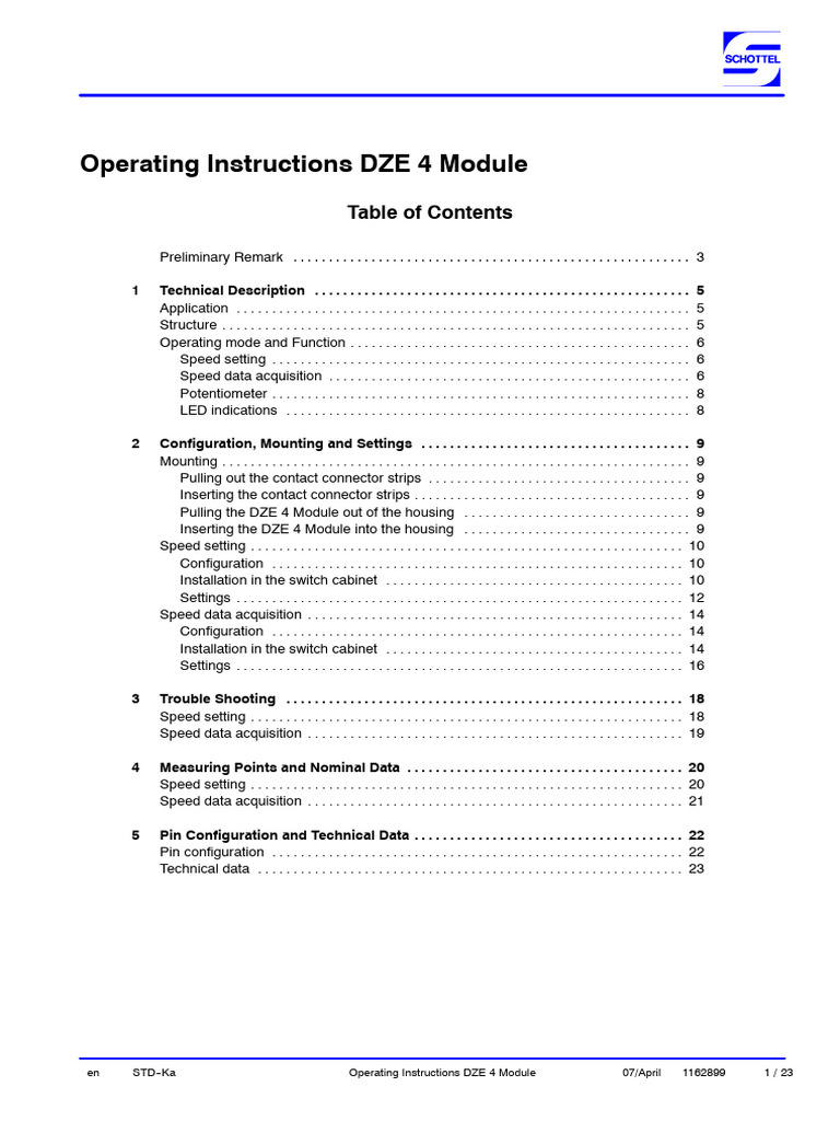 Operation Instructions Dze 4 Modul Pdf Electrical Connector Relay