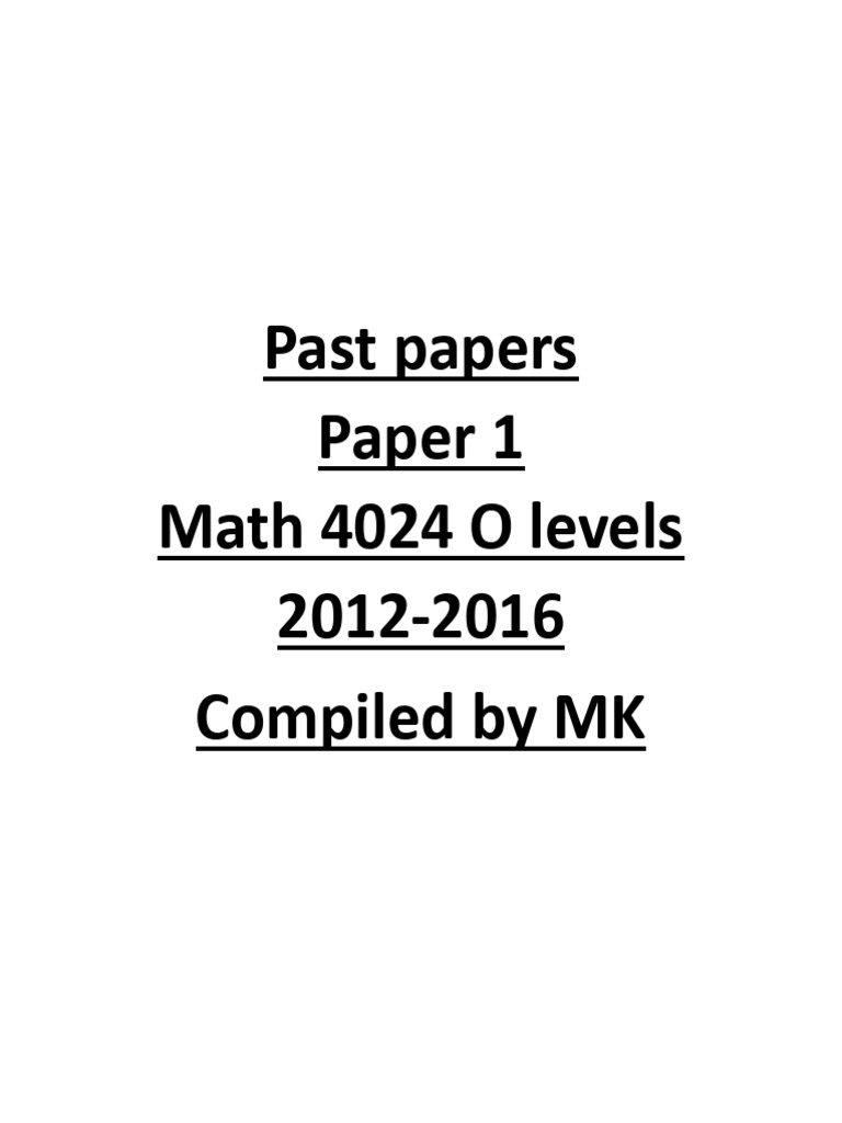 O Level Math Past Papers 2012-2016 | PDF | Area | Mathematics