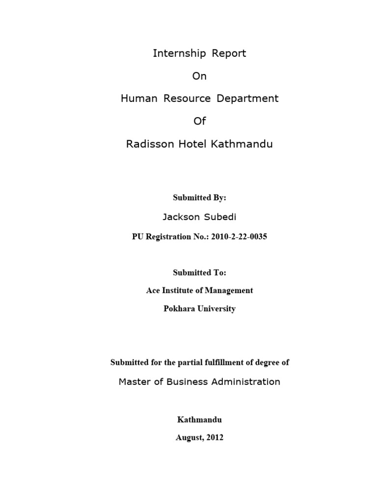 Internship Report Jackson | PDF | Internship | Job Hunting