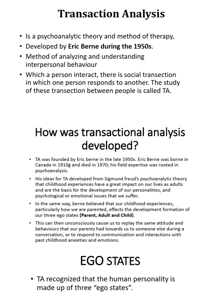 Transaction Analysis - Naman | PDF | Psychoanalysis | Behavioural Sciences