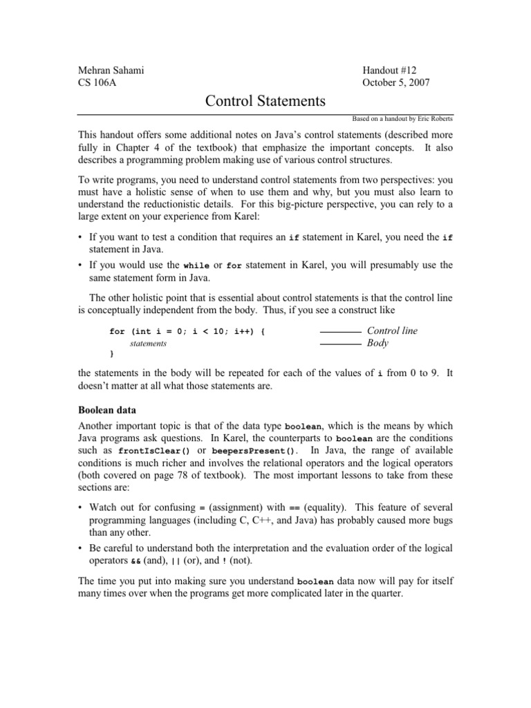 12 Control Statements | PDF | Cognition | Cognitive Science 12 Control Statements | PDF | Cognition | Cognitive Science