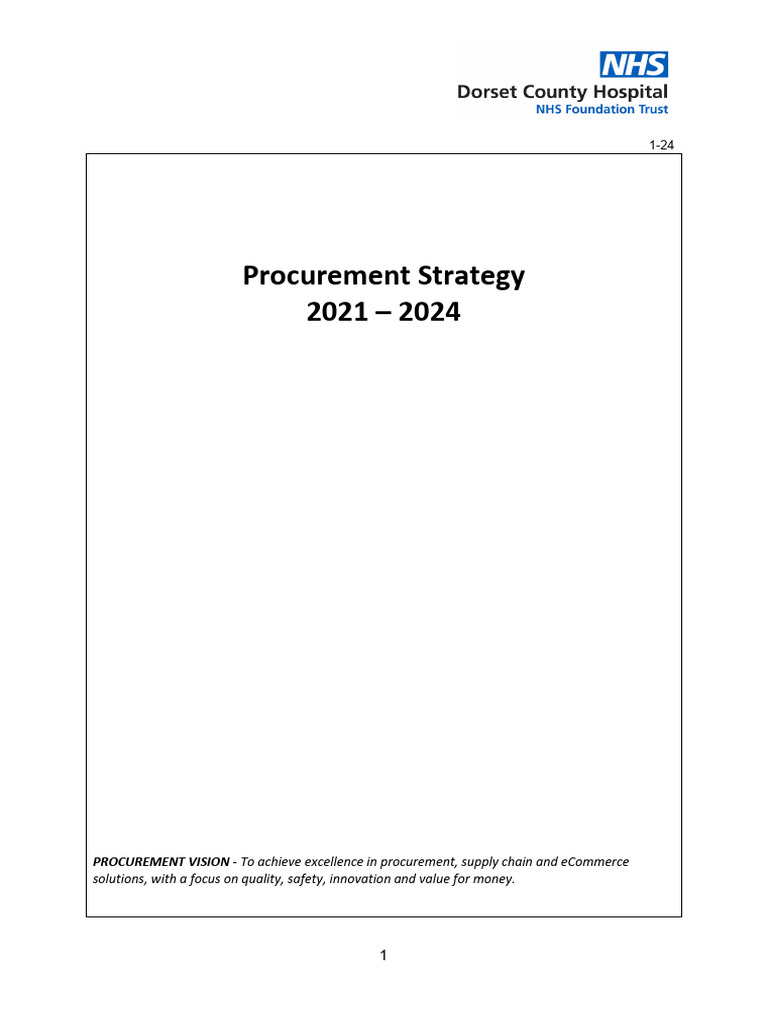 Procurement Strategy DCHFT 2021 24 | PDF | Procurement | Supply Chain