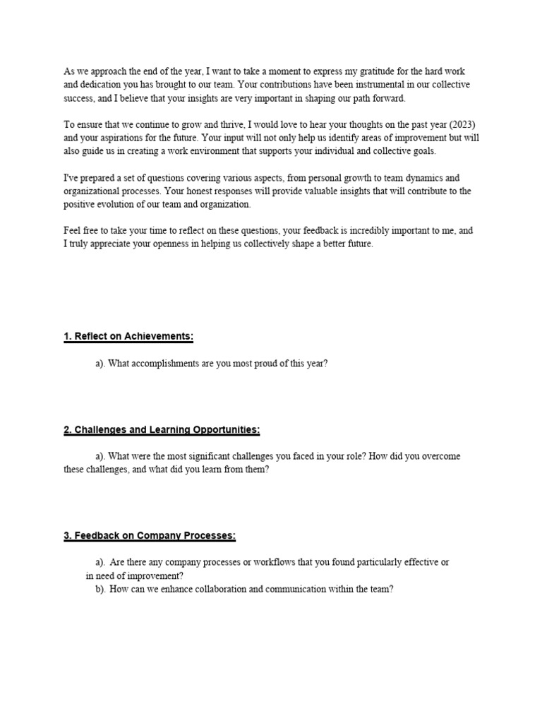 Let's Reflect On 2023 and Plan For The Future | Download Free PDF ...