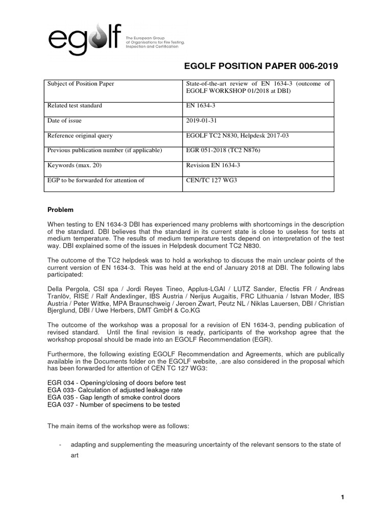 Egolf Position Paper 006-2019 | PDF | Thermocouple | Metrology