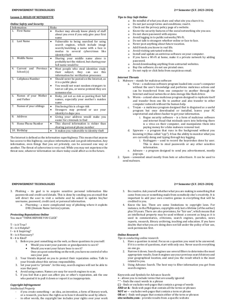 ETech L2 | PDF | Malware | Cyberspace