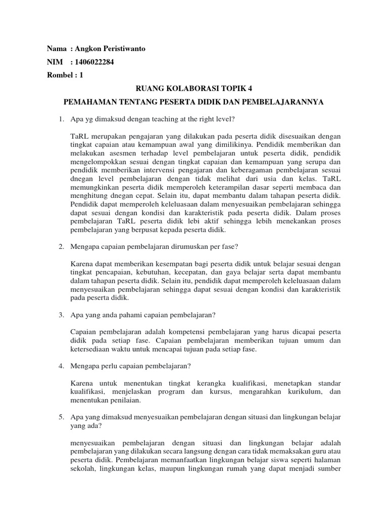 Ruang Kolaborasi - Topik 4 PPDP | PDF