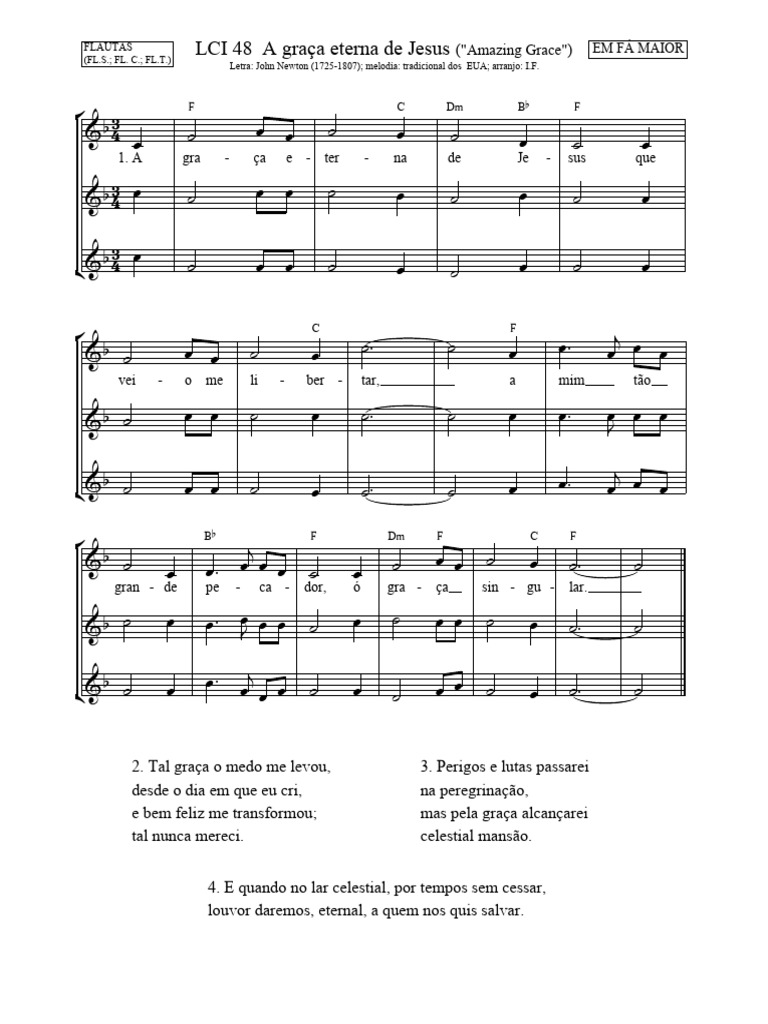 A Graca Eterna Flautas em Fa M | PDF
