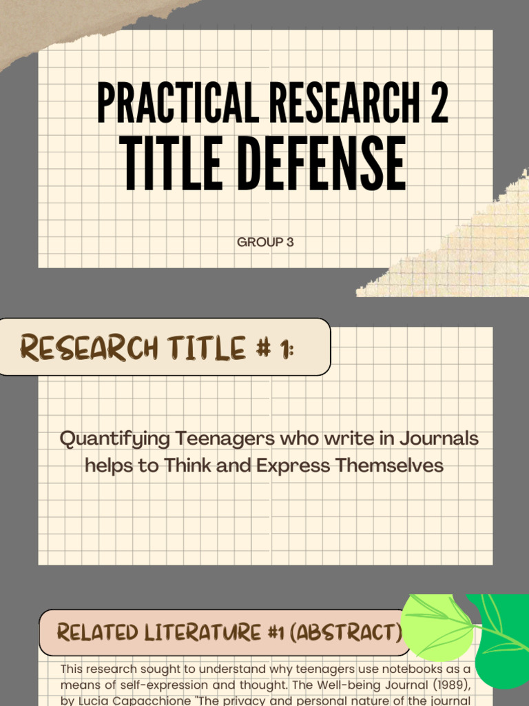 Practical Research 2 Title Defense | PDF | Critical Thinking | Reason