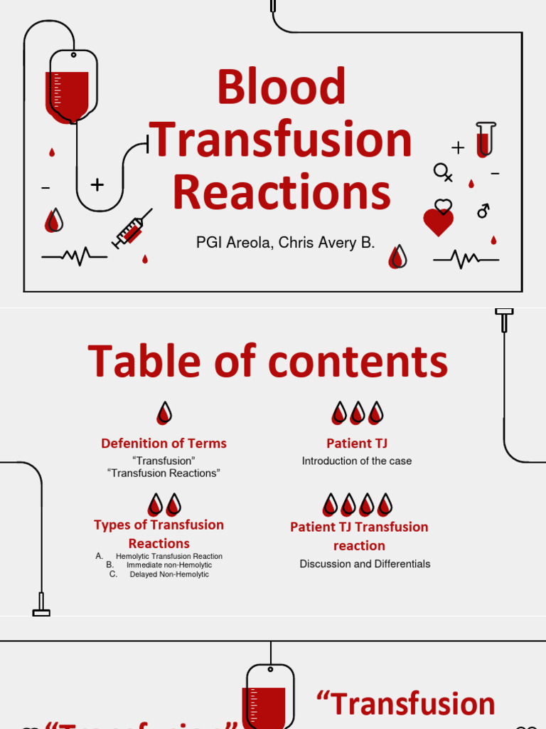Transfusion Reaction Management Guide | PDF | Blood Transfusion ...